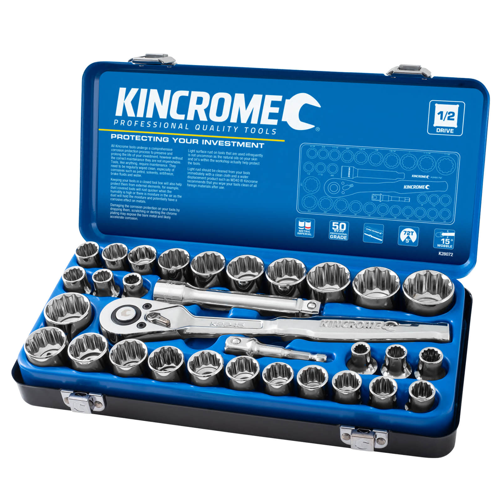 Socket Set 31 Piece 1 2 Drive Metric Imperial Kincrome Tools Kincrome