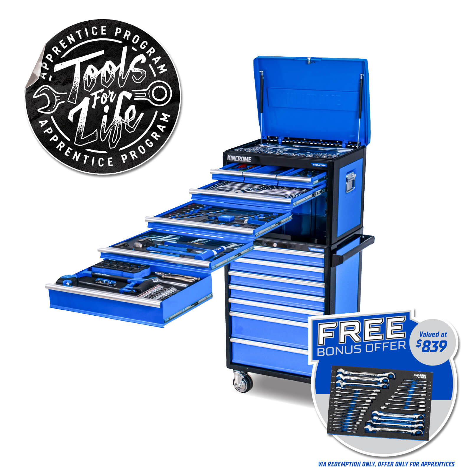 EVOLUTION Workshop Tool Kit 306 Piece 14 Drawer 26 Kincrome Tools Kincrome