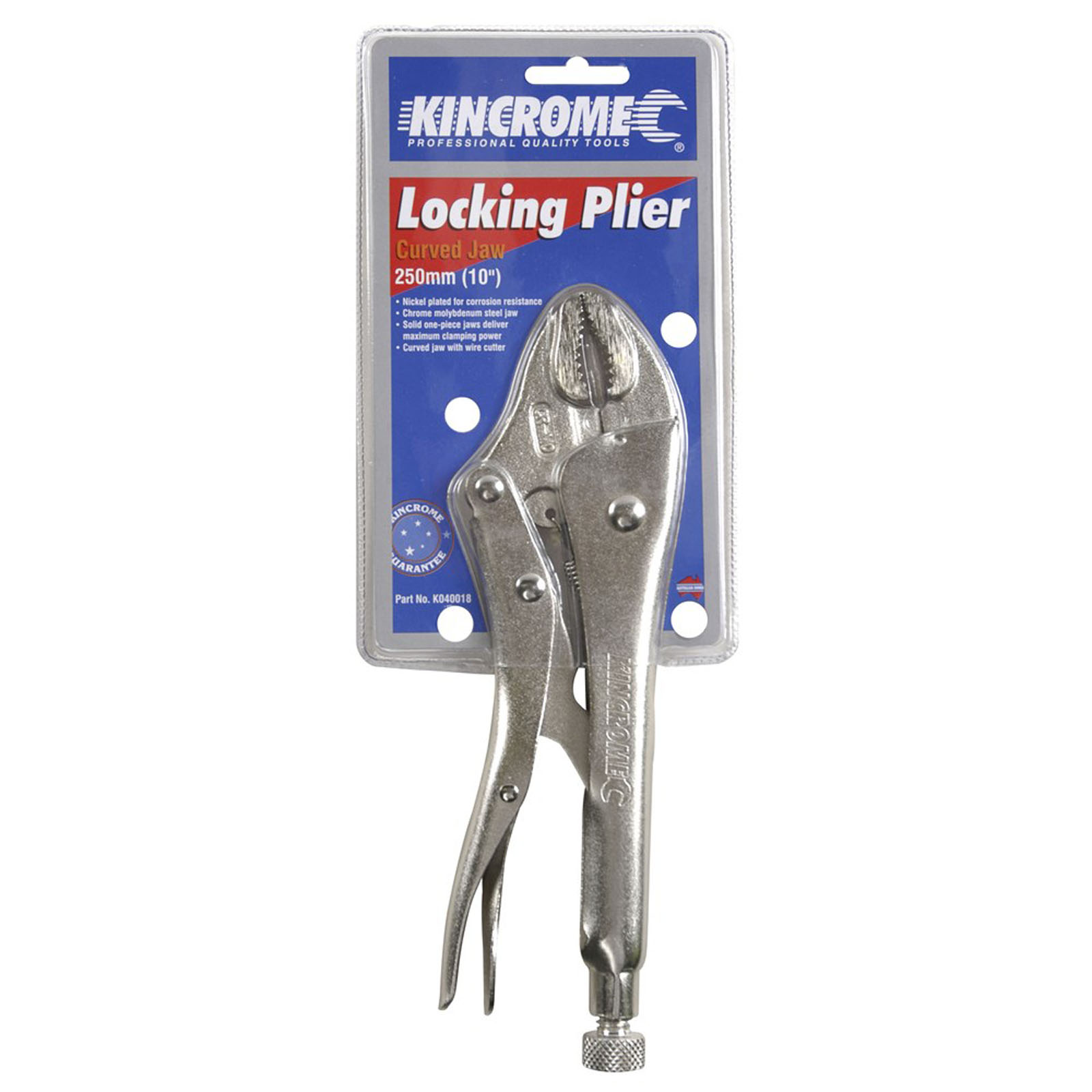 Locking Pliers Curved Jaw 250mm (10") - Kincrome Tools - Kincrome