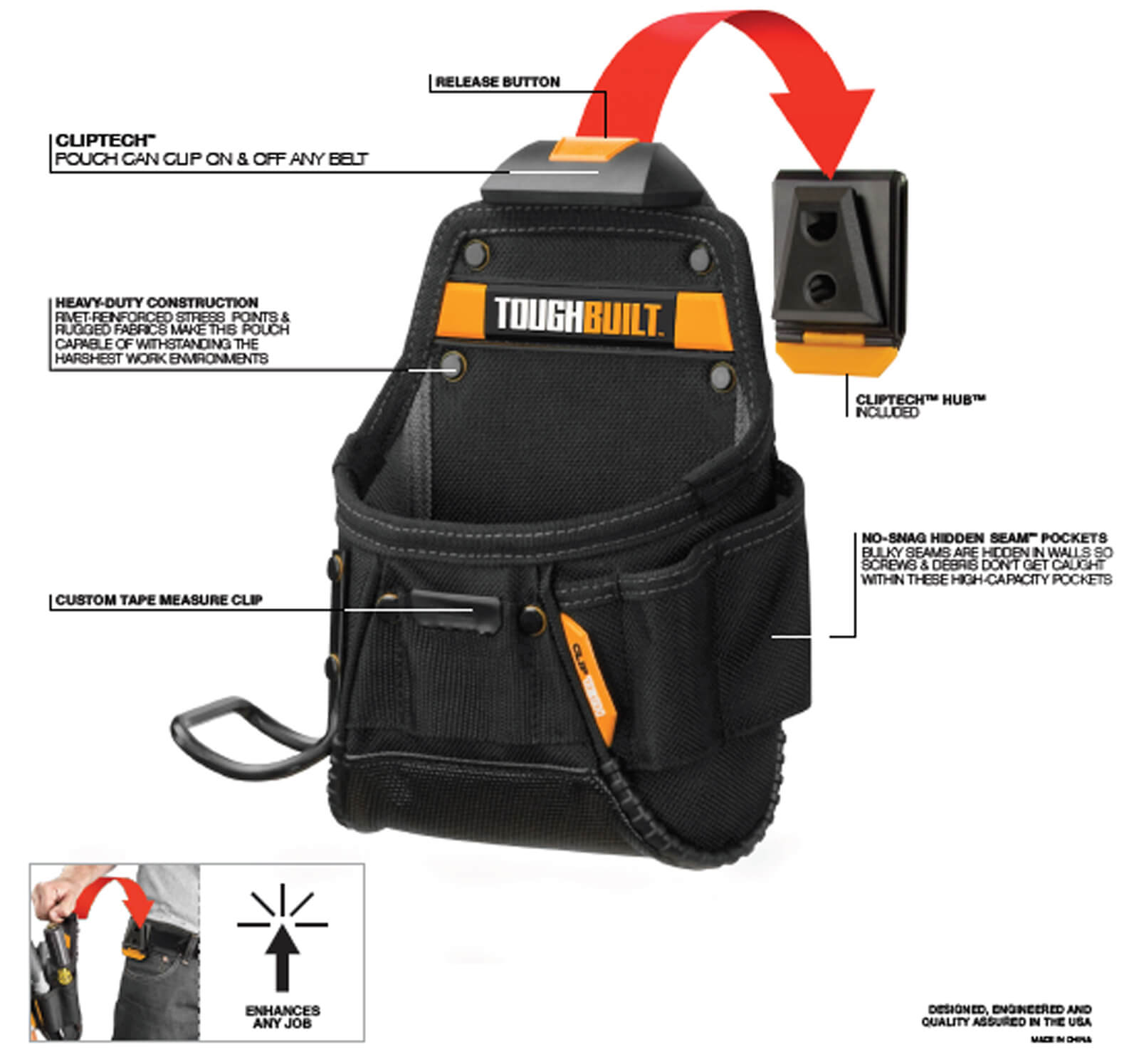 Clip-Tech™ Project Pouch with Hammer Loop - Kincrome Tools - Kincrome